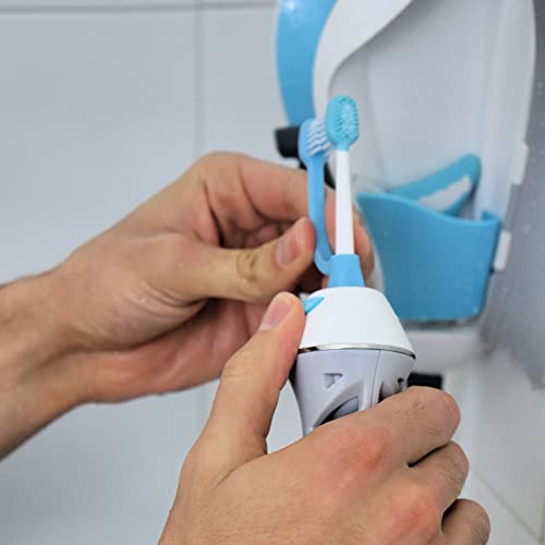 Water Flossing Dual-Head Toothbrush Tip, Tooth Shower Replacement Toothbrush Heads and Other Water Flossing Accessories, Oral Irrigator for Teeth with or Without Braces, Flossing Toothbrush (Blue)