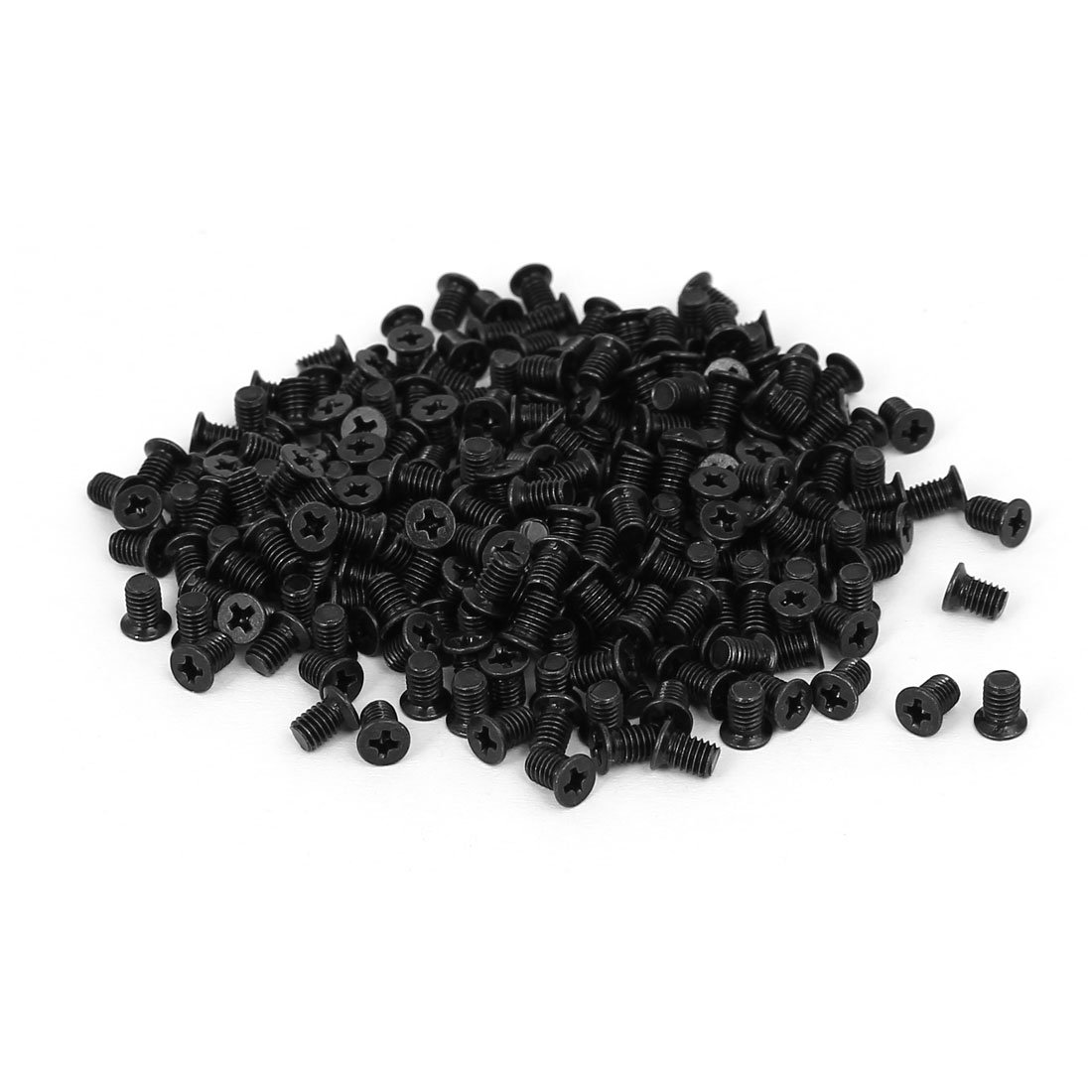 Aexit Computer PC Screws & Bolts Case HDD Flat Phillips Head Hard Drive Screw Black Machine Screws M3x4.8mm 300pcs