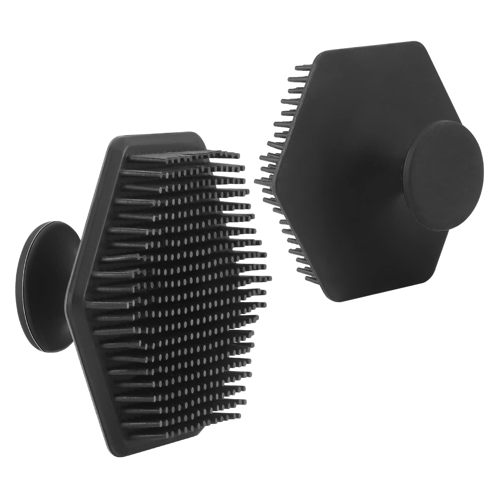 2 Pcs Silicone Face Scrubber for Men, Face Scrubber Exfoliator Face Brush for Short Beard Facial Cleansing (Black)