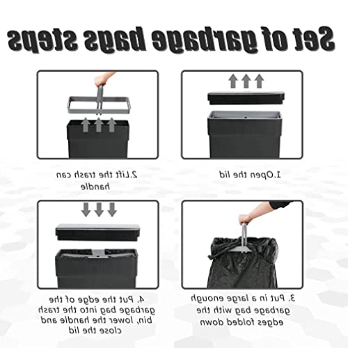13 Gallon Plastic Kitchen Trash Can Trash Can Automatic Touch Free High-Capacity Garbage Can Black