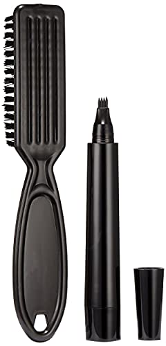 Gordon Andres Water Proof Beard Pencil for Men, Long Lasting Coverage & Natural Finish - Beard, Moustache & Eyebrows - Micro-Fork Tip for Seamless Application - Includes Brush for Blending (Black)