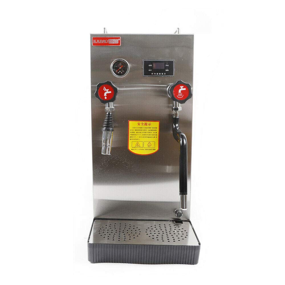 110V Commercial Milk Frother,8L Stainless Steel Steam Milk Foam Machine,Full-Automatic Steam Boiling Water Frothing Machine for Cafes, Bars