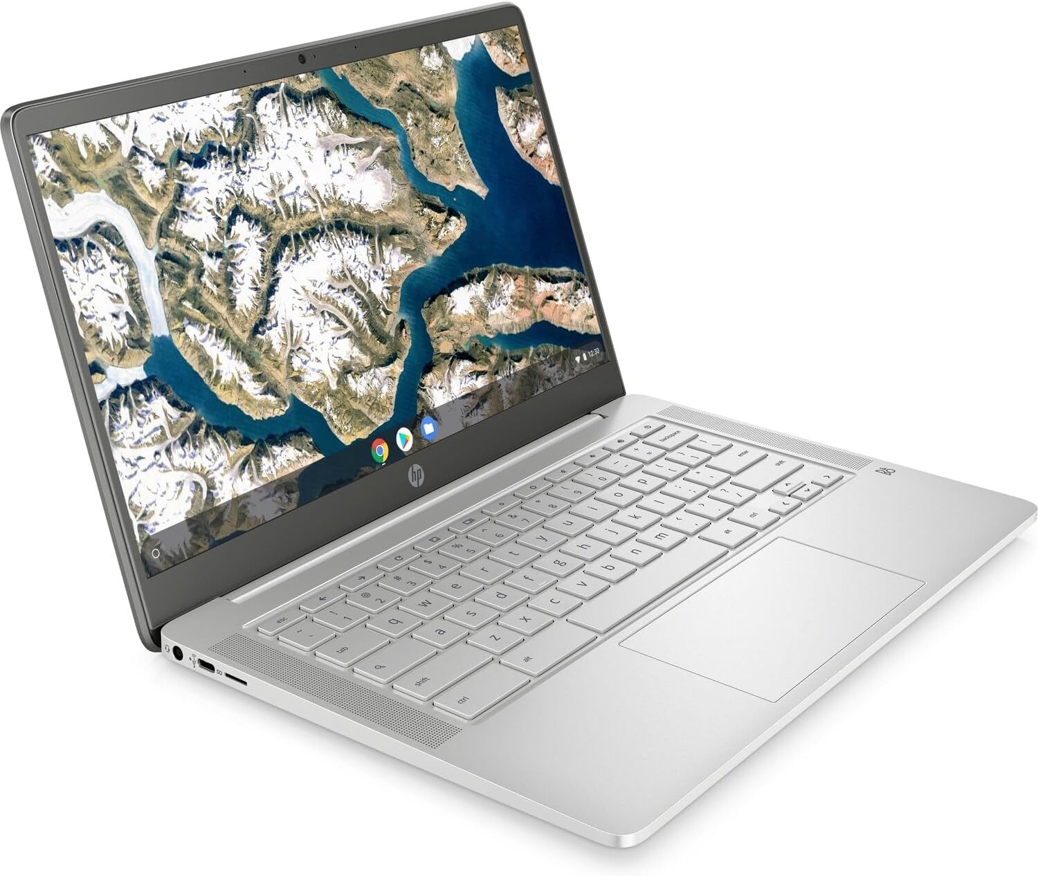 HP Chromebook 14a-na0010ca, 14-inch HD Laptop Intel Celeron N4000 4GB RAM 64GB eMMC USB-C, Wi-Fi & Bluetooth Built-in HD Camera Notebook, Small Computer PC, Google Chrome OS, Mineral Silver (Renewed)