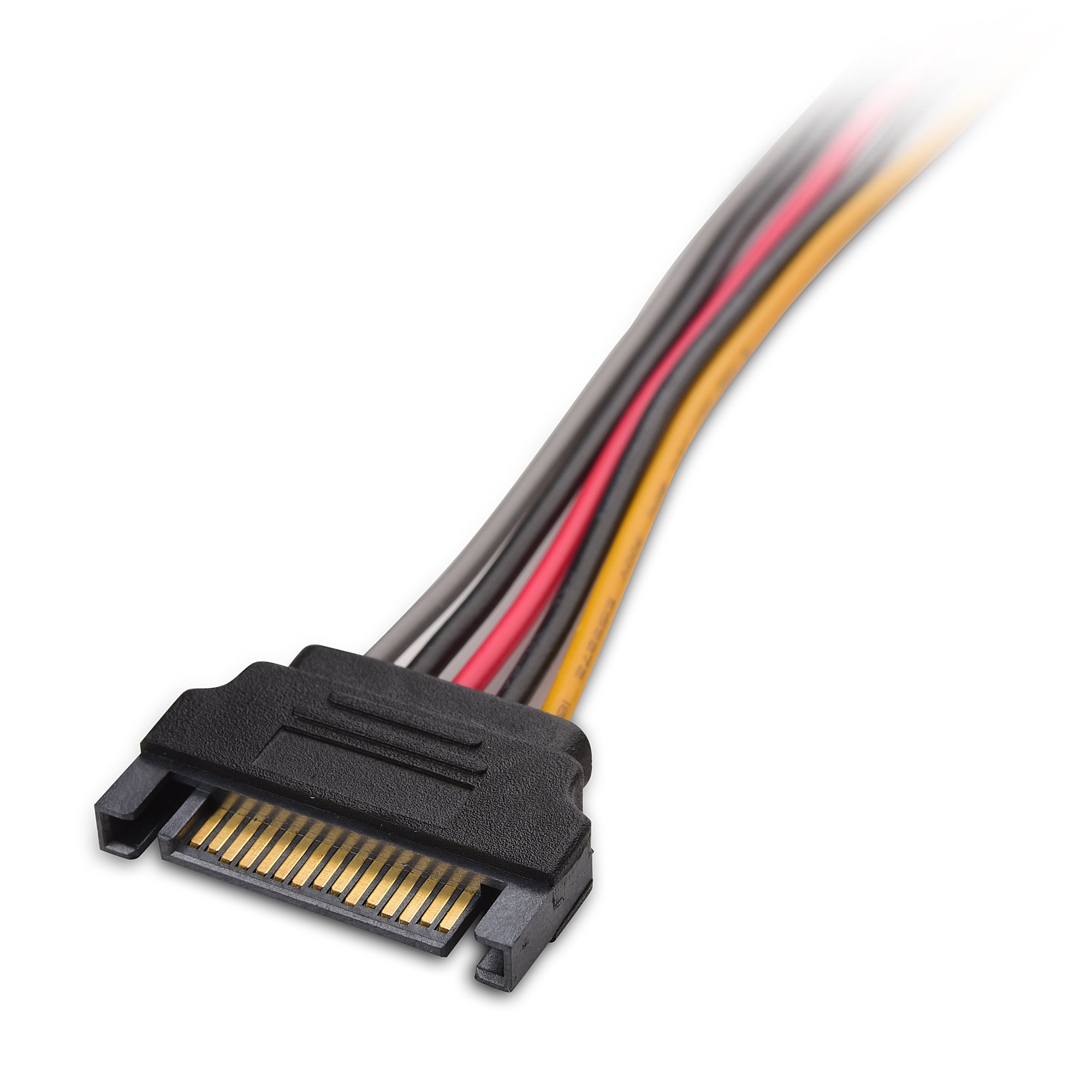Cable Matters 3-Pack 15 Pin SATA Power Extension Cable 8 Inches, SATA Power Cable, Hard Drive Power Cable, SSD Power Cable