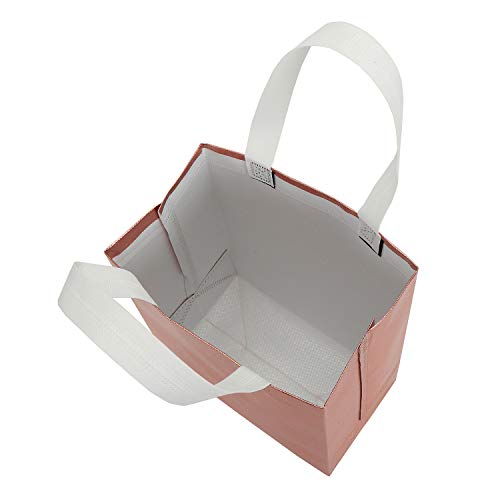 Tosnail 40 Pack 10 x 8 Inch Reusable Grocery Bags Shopping Tote Bag with Handle Present Bag Gift Bag for Weddings, Birthdays, Party, Event - Rose Gold