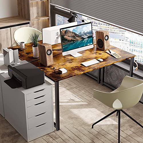 Coleshome 47 Inch Computer Desk, Modern Simple Style Desk for Home Office, Study Student Writing Desk,Vintage