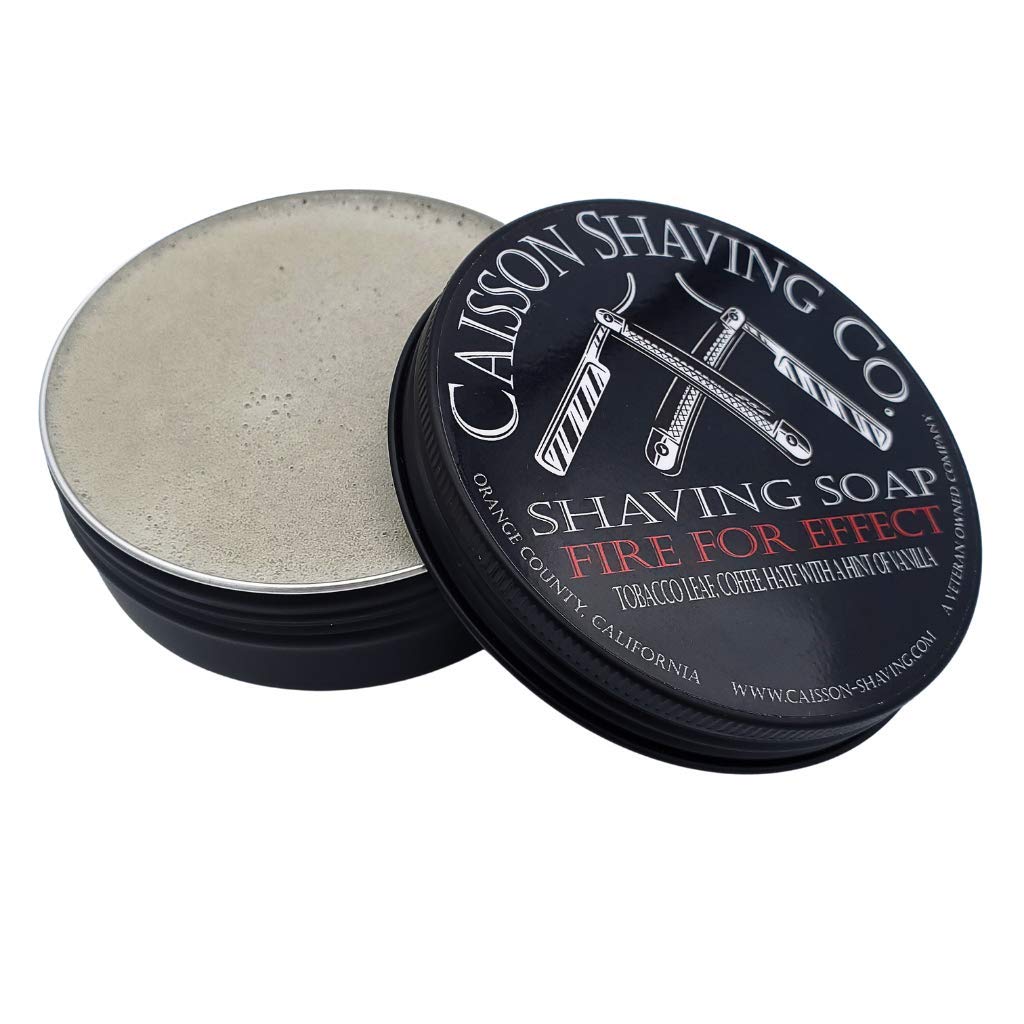 CAISSON SHAVING CO. Fire For Effect Shaving Soap. Veteran Owned Veteran Made. 4 oz can.