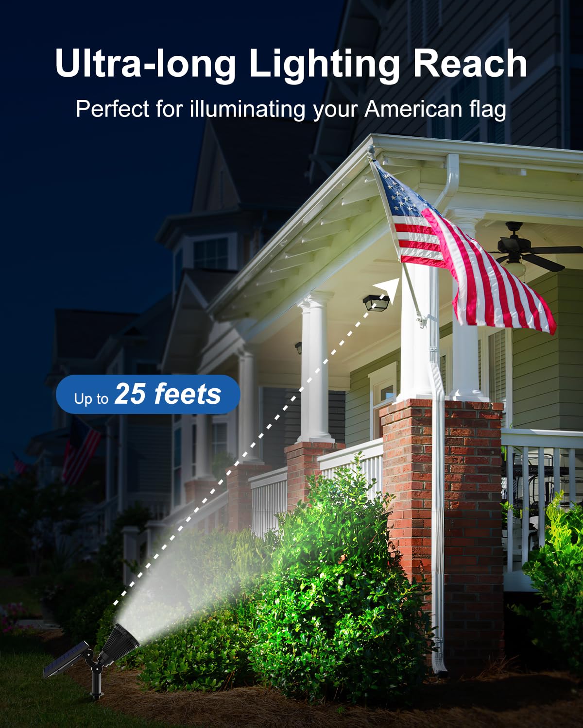 4 Pack Solar Powered Spot Lights Outdoor Waterproof LED Outside Landscape Spotlights Lighting for Trees, Flag, Plant, Wall, Yard, Garden, Backyard, House, Pathway, Adjustable Auto On/Off Uplighting