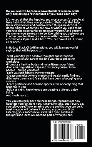 365 Badass Black Girl Affirmations: Positive Thoughts To Create Success, Wealth, and Higher Self-Esteem For Powerful Women