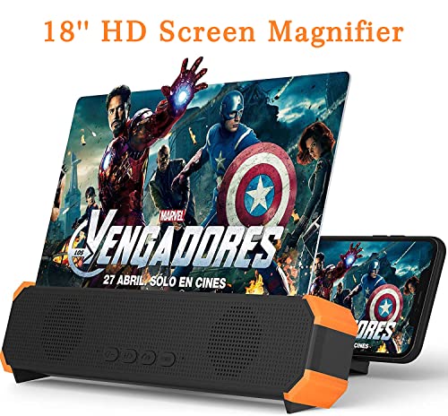 12’’ Screen Magnifier for Smartphone – Mobile Phone 3D Magnifier Projector Screen for Movies, Videos, and Gaming – Foldable Phone Stand with Screen Amplifier – Compatible with All Smartphones