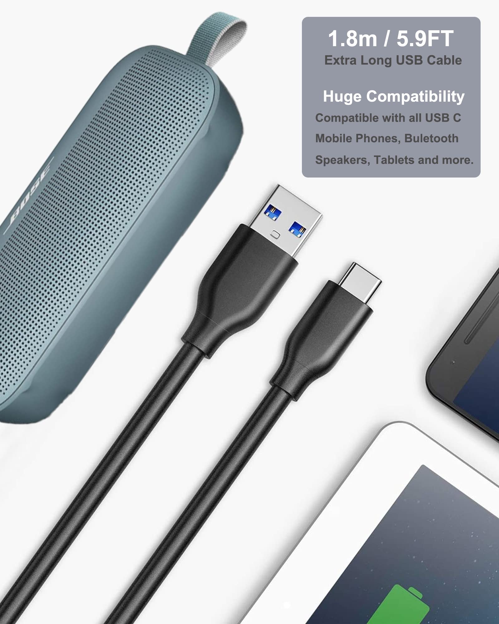 VHBW for Bose Portable Smart Speaker Charger Fit with Bose Speaker 829393-1100/1300 830485-0010 S015AWU0500300, Bose Soundlink Mini II Special Edition Speaker 858571-0010, Bose Soundlink Flex Speaker