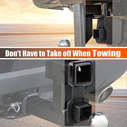 2 Inch Trailer Hitch Cover Plug Cap Insert - Soft and Sturdy Rubber - Protects Hitch Tube - Easy to Install - Universal Fit by Automajor