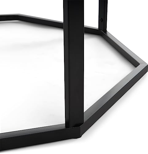 Amazon Brand – Stone & Beam Aire Rustic Octagonal Fir Wood Coffee Table, 39.5"W, Black & Natural
