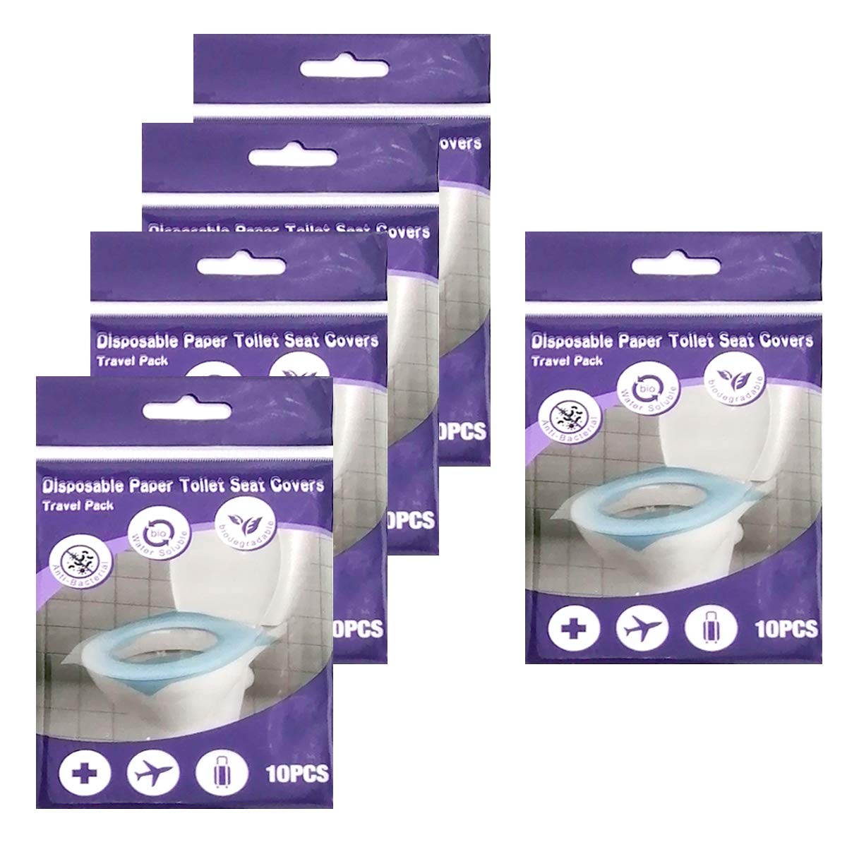 Disposable Toilet Seat Covers Travel Pack-Virgin Disposable, Flushable, Toilet Seat Covers for Kids, Toddlers, and Adults for Use During Travel, Potty Training. (50 Count)