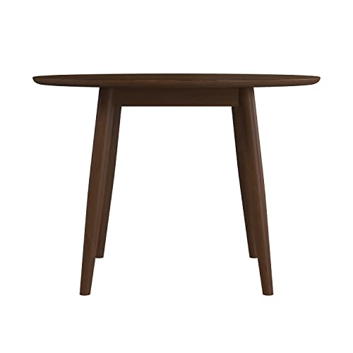Amazon Brand β Rivet Mid-Century Round Wood Dining Table, 42"W, Chestnut