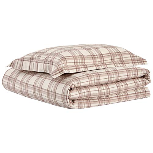 Amazon Brand β Stone & Beam Rustic Plaid Flannel Duvet Cover Set, Twin, Ivory and Cream