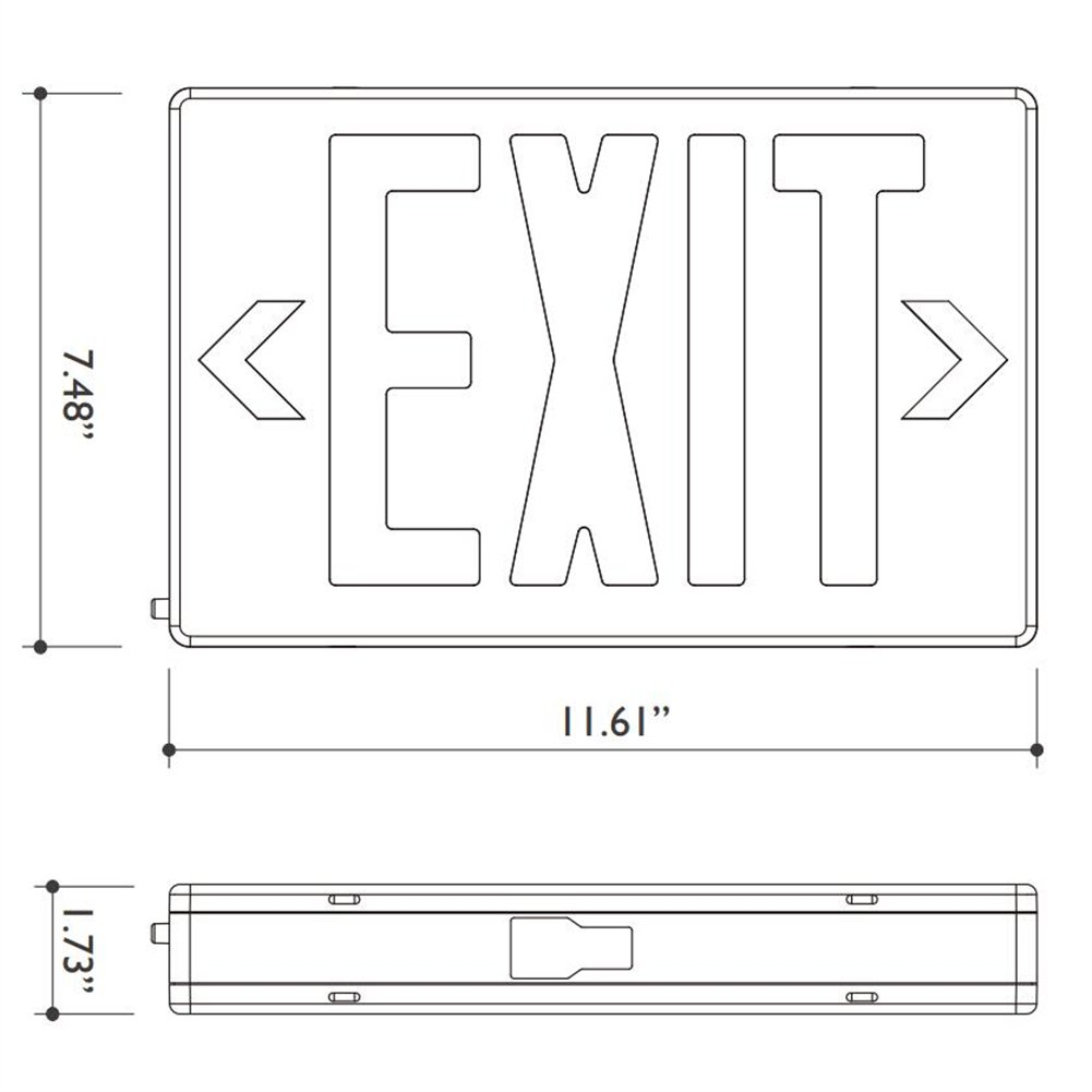 Ainfox 2 Pack LED Exit Sign Emergency Wall Light, Back -up Letter Cover (red/2pack)