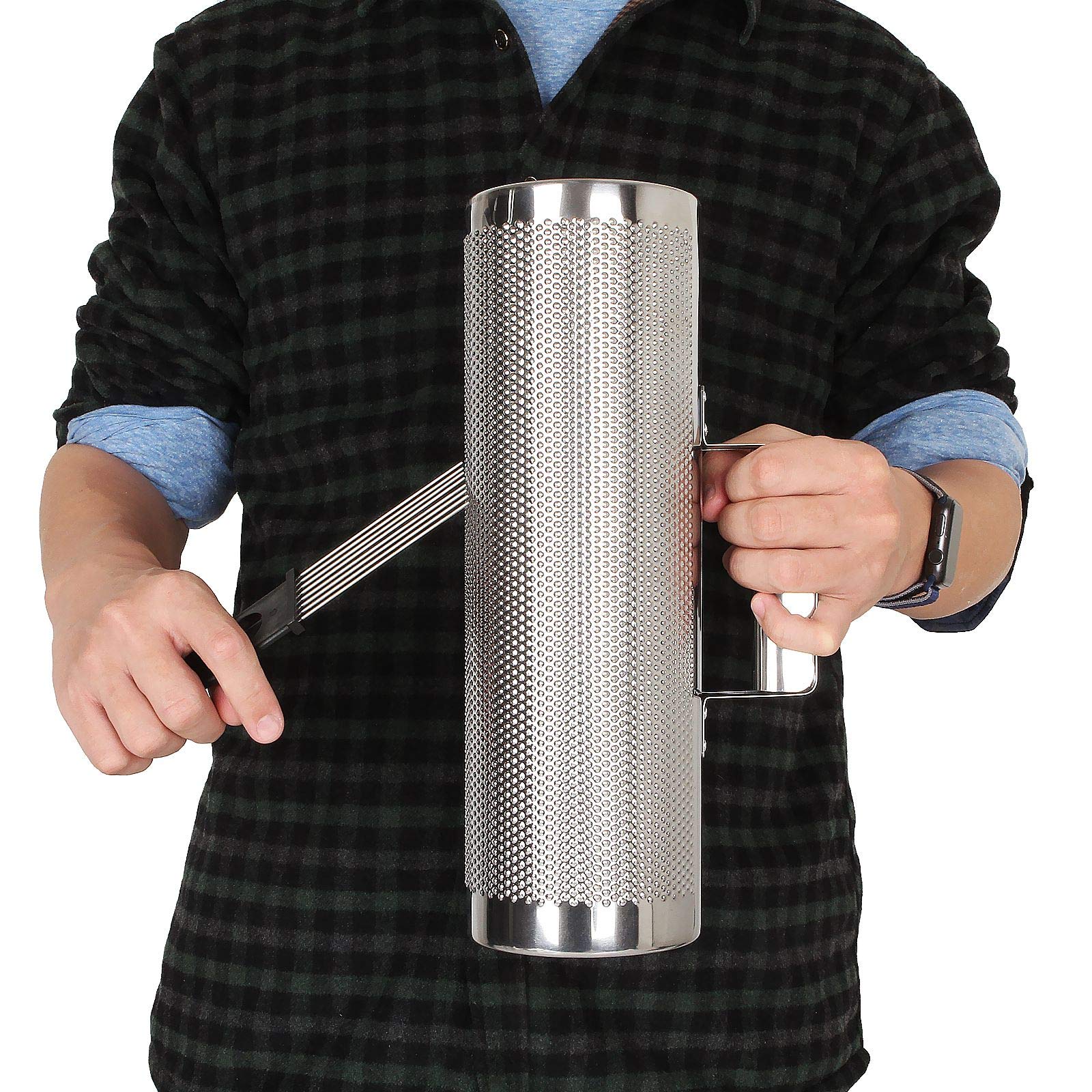 12" x 4" Metal Guiro Shaker Stainless Steel Guiro Instruments with Scraper Musical Instruments Latin Percussion Instrument
