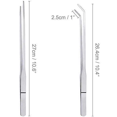 3 Pcs Stainless Steel Feeding Tongs, Reptile Feeding Tweezers Long Handle Feeder Tools for Fish Aquariums, Reptiles Snakes Lizard Gecko Spider and Bird
