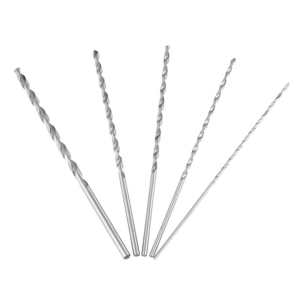Twist Drill Bit, 2-5mm Extra Long High-Speed Steel Straight Shank Professional Twist Drill Bit Mini Micro Drill Perfect Use Tool for Wood Steel Wood Plastic Aluminum Alloy