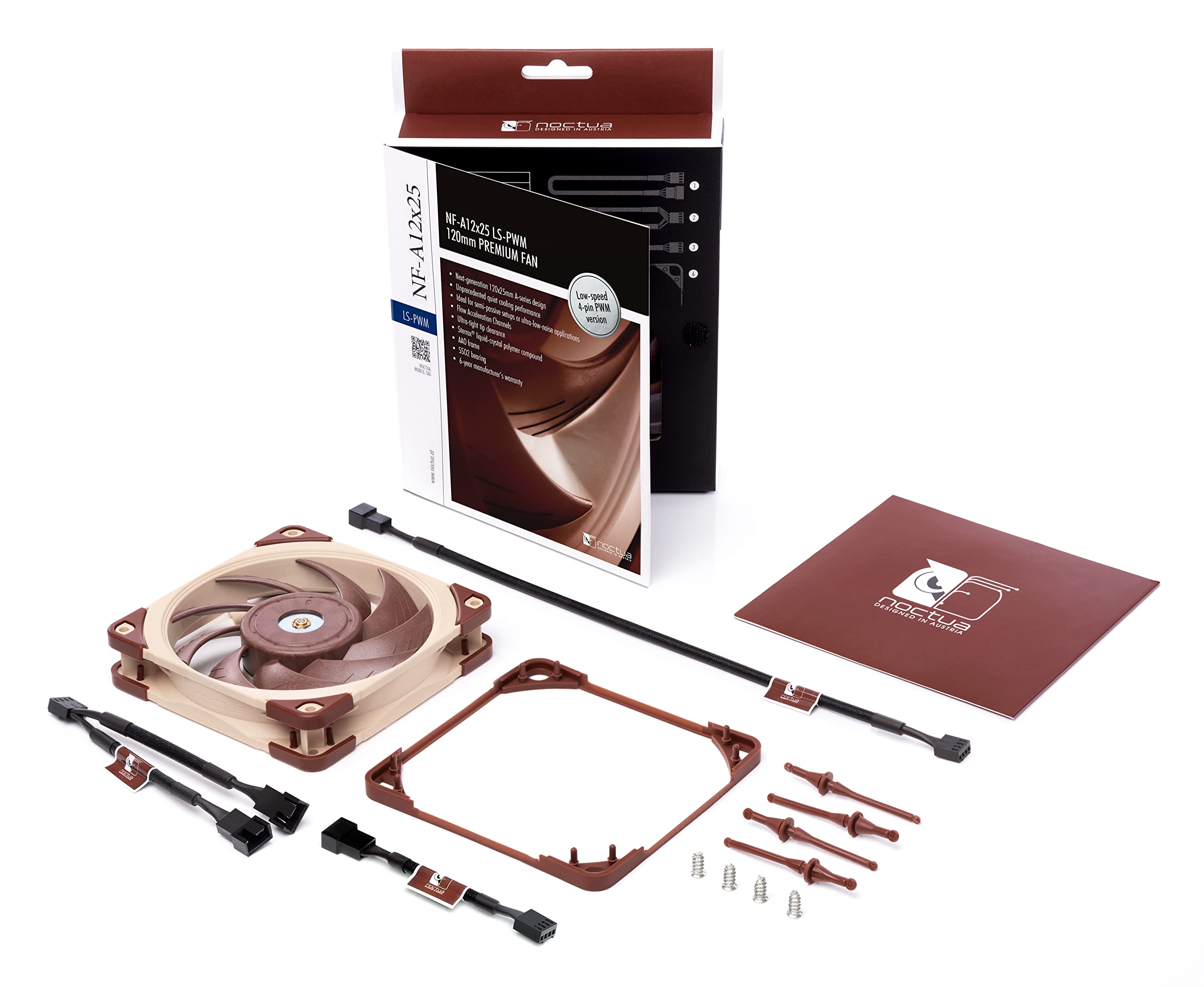 Noctua NF-A12x25 LS-PWM, Ultra Quiet Silent Fan, 4-Pin (120mm, Brown)