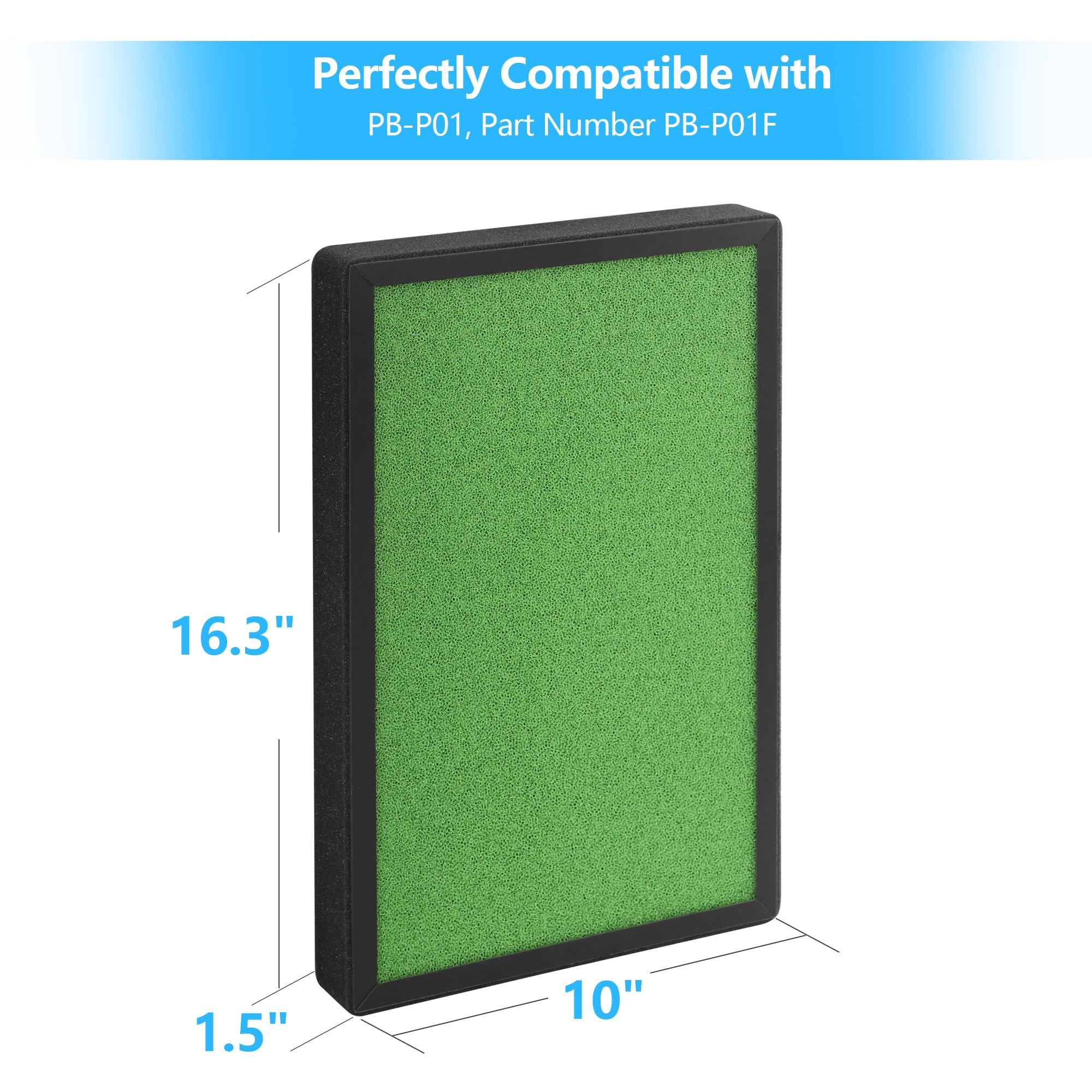 GoKBNY 2-Pack PB-P01 Replacement Filter Compatible with PB-P01 Purifier, Part # PB-P01F