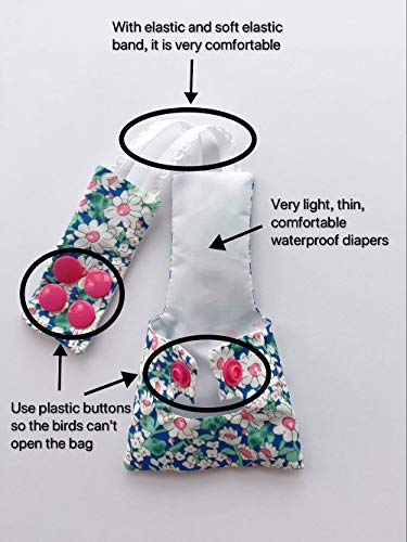HEZHUO Parrot Diapers, Bird Flight Suits, Bird Suits, Reusable Waterproof Diapers, pet Bird Supplies (M, Pink)