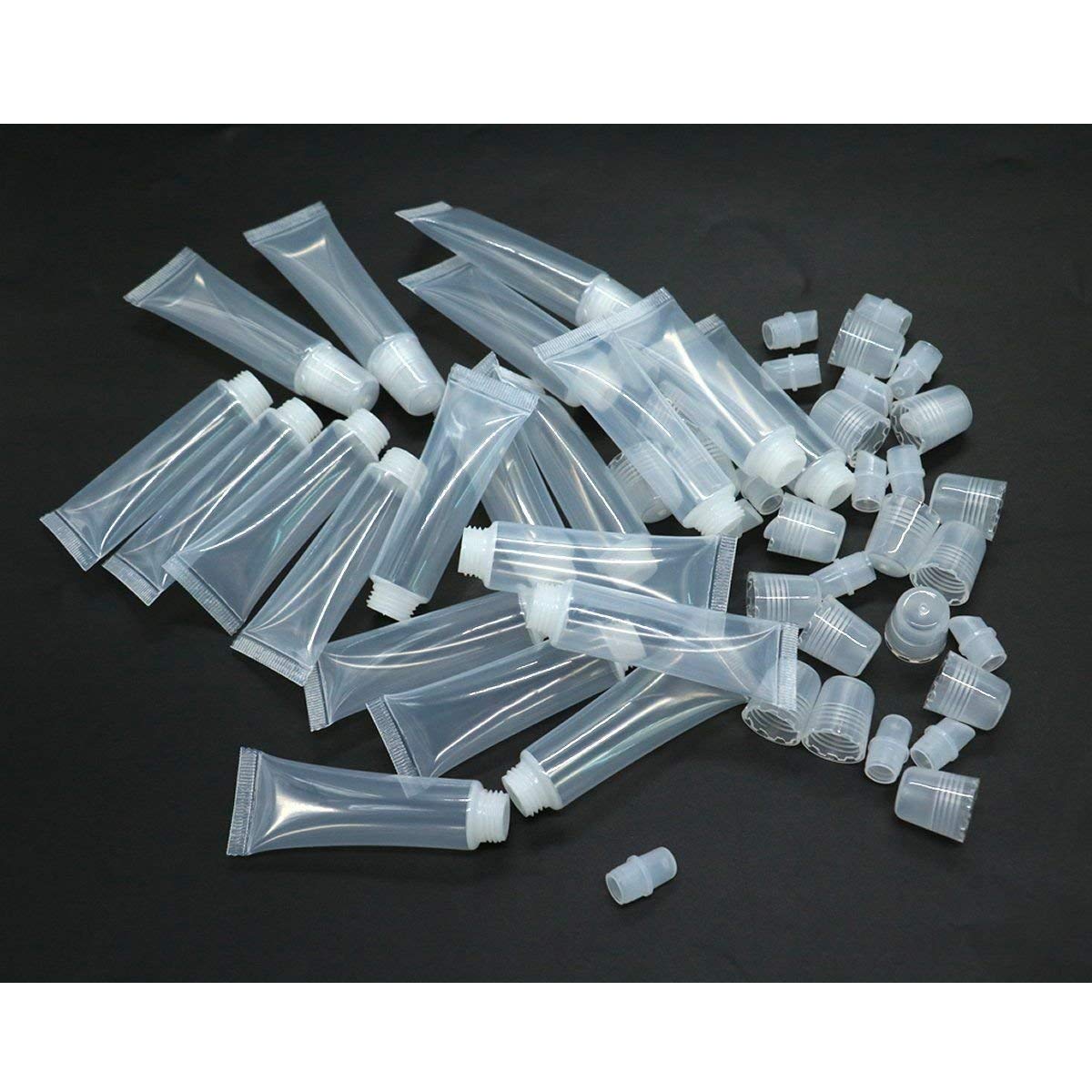 AKIRO 15 ml Empty Refillable Mini Clear Lip Gloss Balm Cosmetic Containers Makeup Accessories Soft Empty Tubes 20 Pcs