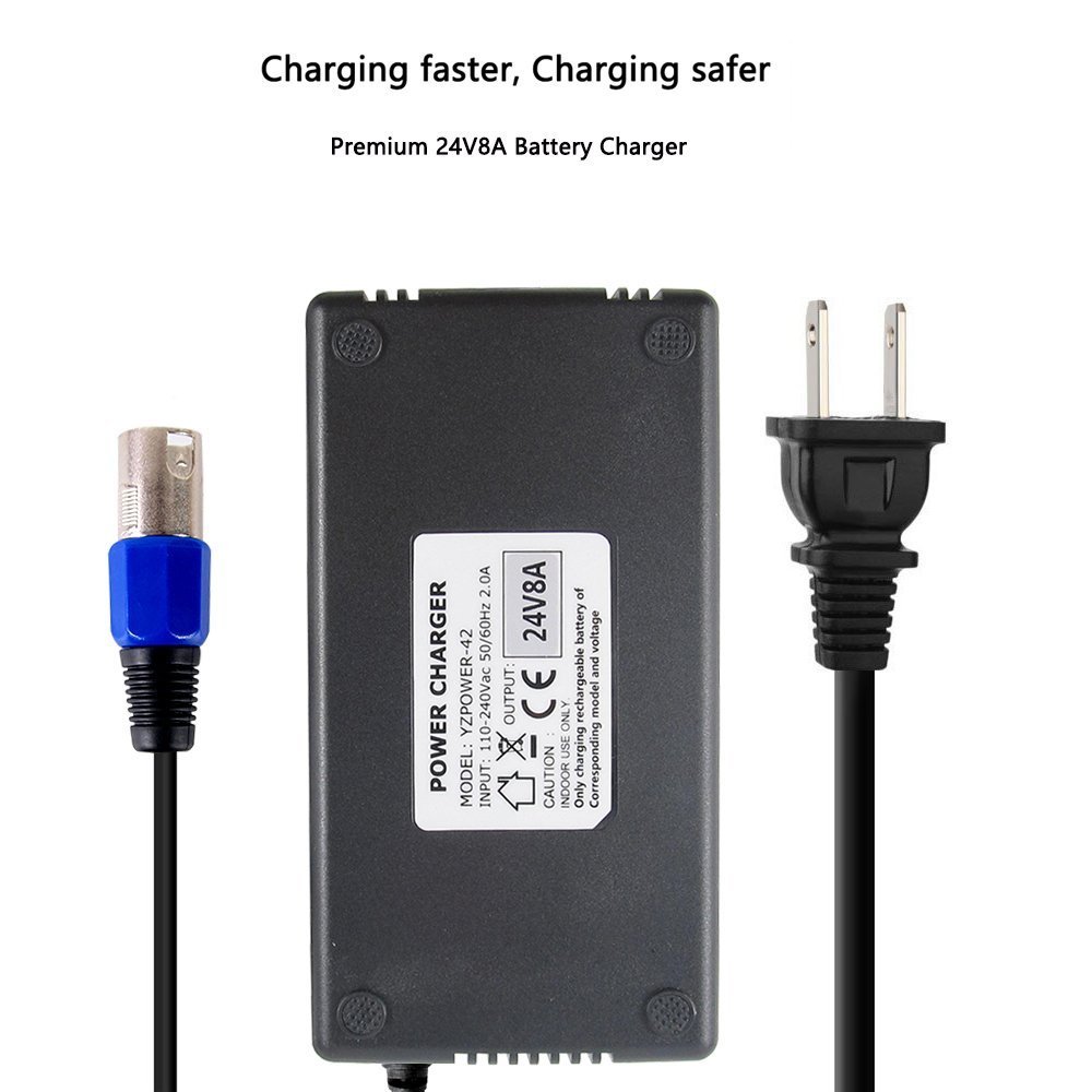 aunstarwei 24V 8A Battery Charger with XLR Connector for EA1065, S150, 1107 614HD, M51, CH5404 Smart