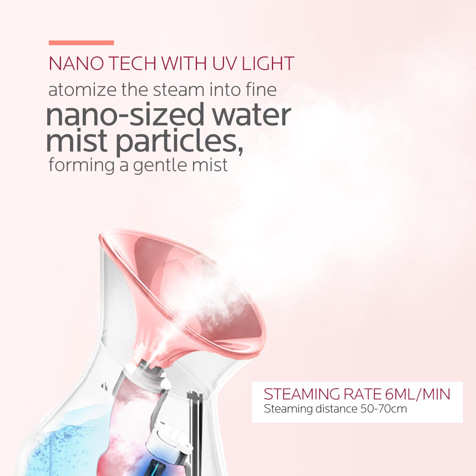 Colorfarm Facial Steamer Nano Ionic: Face Steamer Deep Cleaning Unclogs Pores - Humidifier Hot Mist Home Sauna Spa for Women Men Sinuses Moisturizing