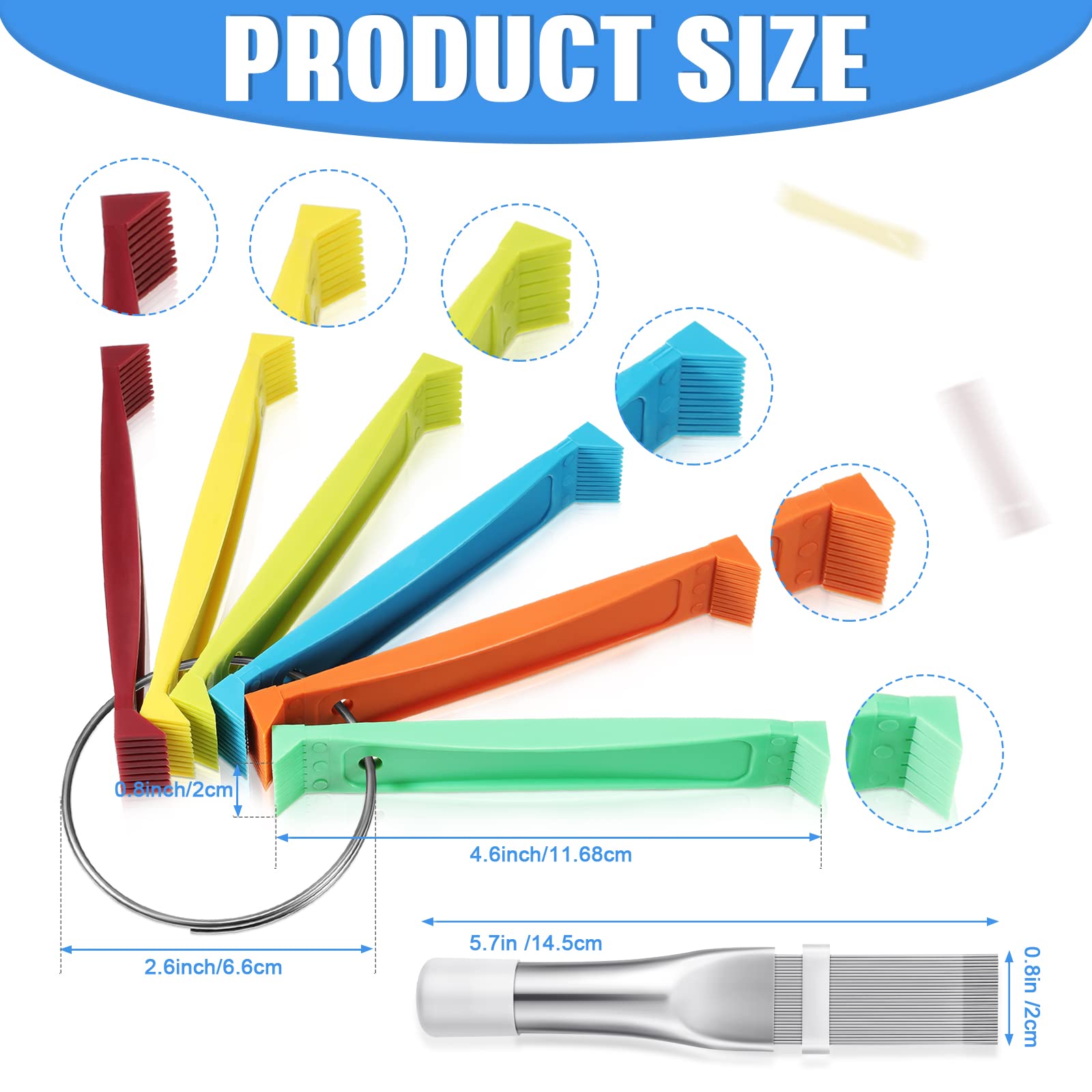 2 Pieces Different Fin Comb Condenser Fin Straightener Air Condition FCR6 Fin Comb and Stainless Steel Fin Comb Radiator Repair Tool Set for Straighten Evaporator Condenser Coils