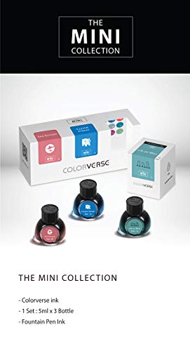 Colorverse Ink - The Mini Collection - 3 Pack - 5ml Fountain Pen Ink Bundle - #14 Supernova, 13 Quasar & #61 KSLV-II