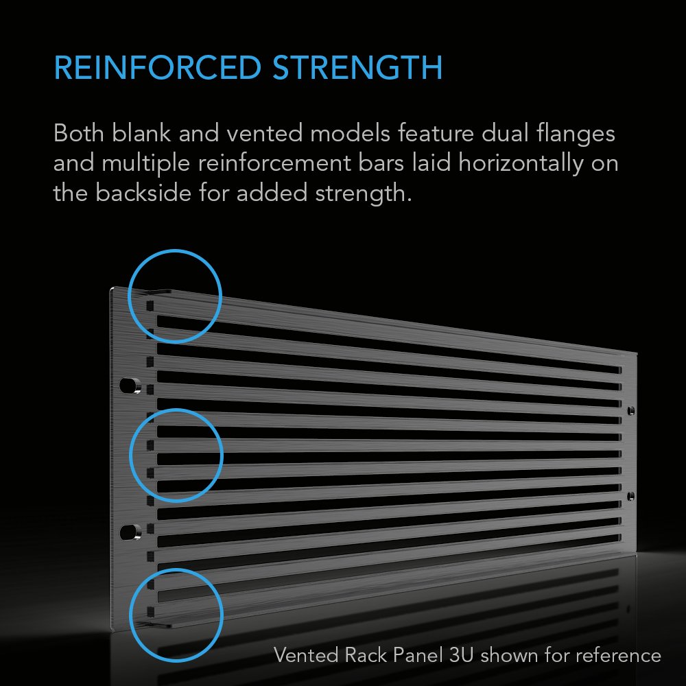 AC Infinity Rack Panel Accessory Blank 3U Space for 19" Rackmount, Premium Aluminum Build and Anodized Finish