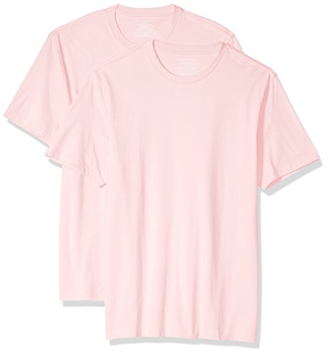 Amazon Essentials Men's Slim-Fit Short-Sleeve Crewneck T-Shirt, Pack of 2, Light Pink, Large