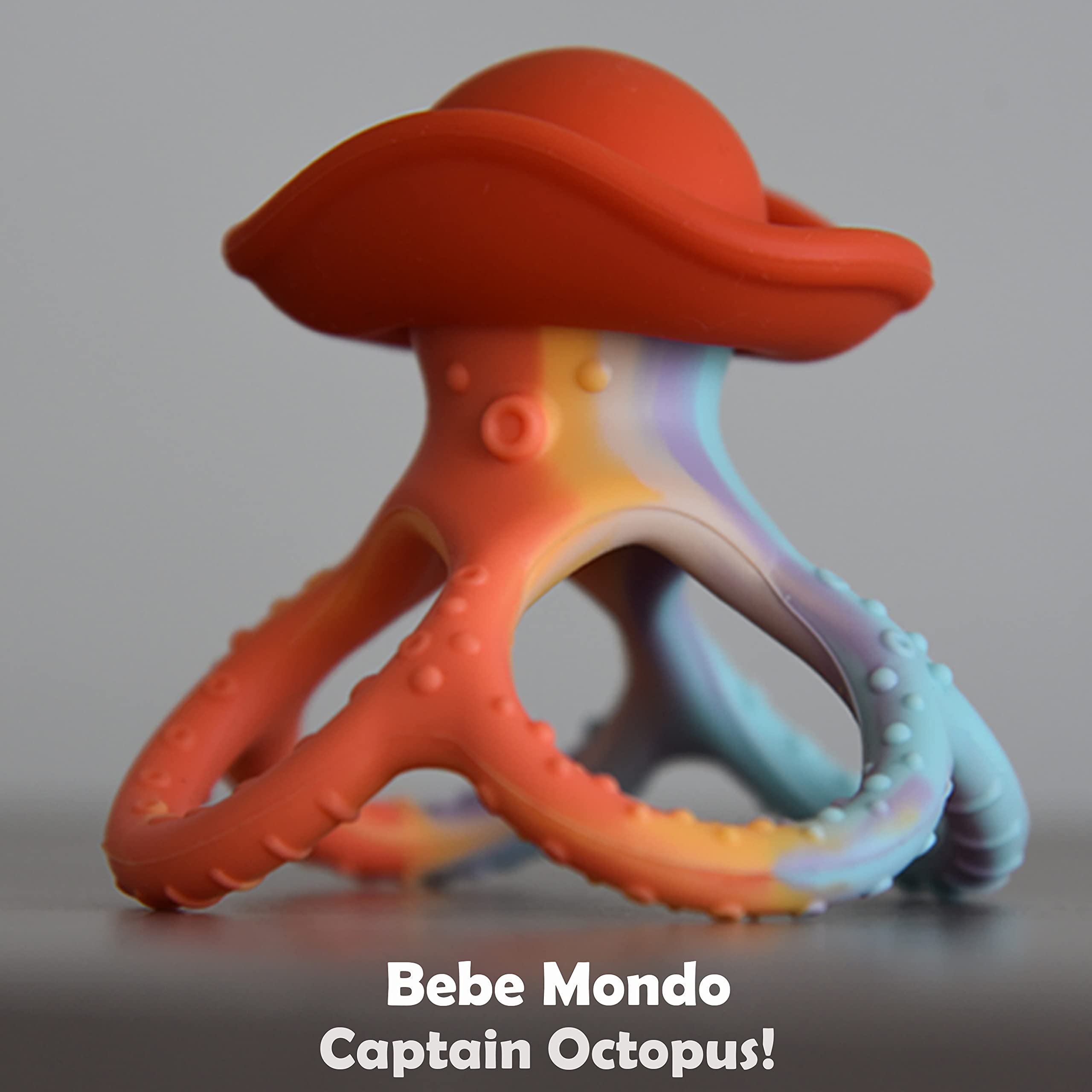 Teething Toys 3-6 Months, Teethers for Babies 3-6 6-12 Months for Teething Relief, Baby Teether Teething Toys 100% Silicone, Newborn Infant Sensory Baby Toys 0-6 Months,bebe mondo (Octopus)