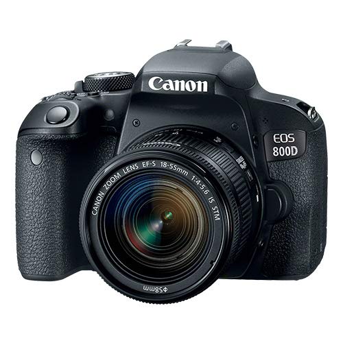 Canon 800D / Rebel T7i DSLR 18-55mm STM Lens Bundle - Telephoto & Wide Angle Lens + Filter Kit + Tripod + Flash - International Version