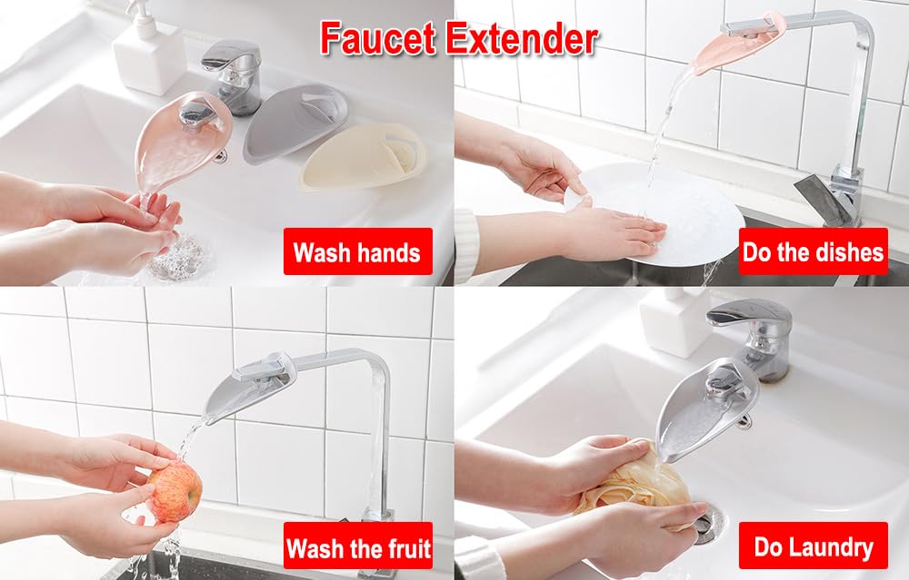 AKOAK 3 Pcs Faucet Extender, Children's Hand Washing Device, Sink Faucet Extender, Bathroom and Kitchen Accessories
