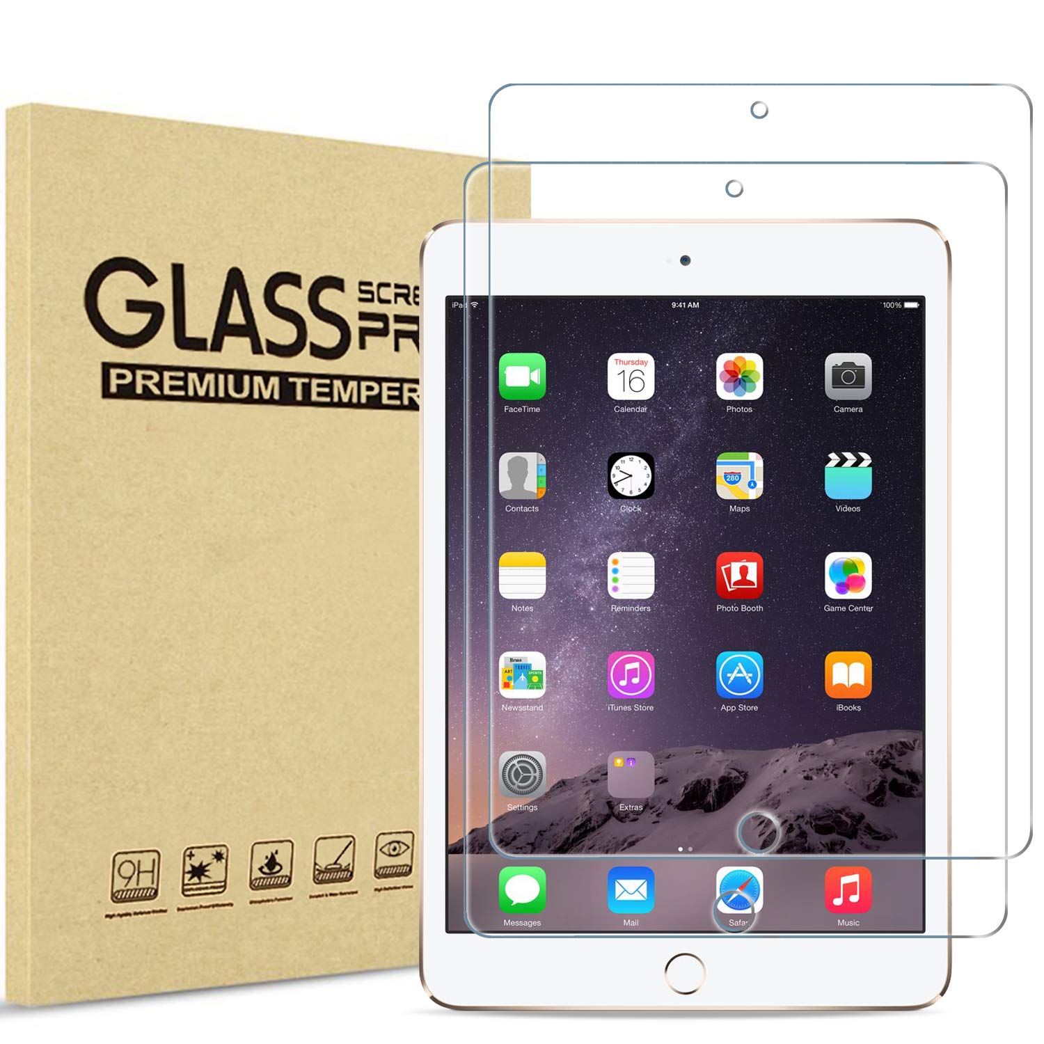 ProCase 2 Pack for 7.9â iPad Mini 1 2 3 Screen Protectors, Tempered Glass Film Guard for iPad Mini 1st, Mini 2nd, Mini 3rd Gen