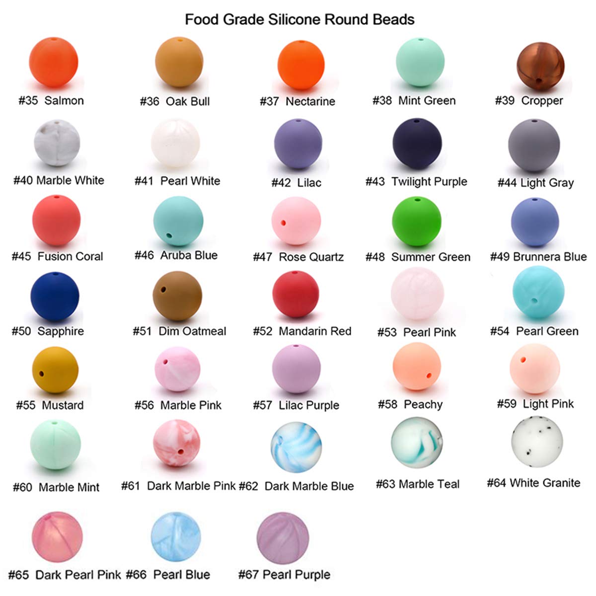 Alenybeby 100pcs Silicone Round Pearl Focal Beads for Pen 12mm Silicone Round Shaped Beads for Keychain Craft Making DIY Beading Jewelry Accessories