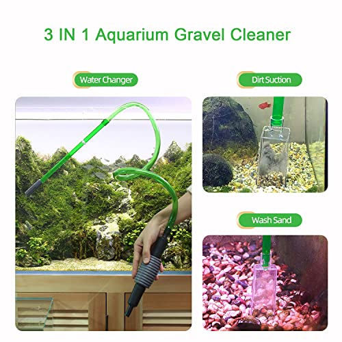 boxtech Fish Tank Water Change, Aquarium Vacuum Siphon Water Changer Pump Sand Cleaner for Aquarium Water Filter