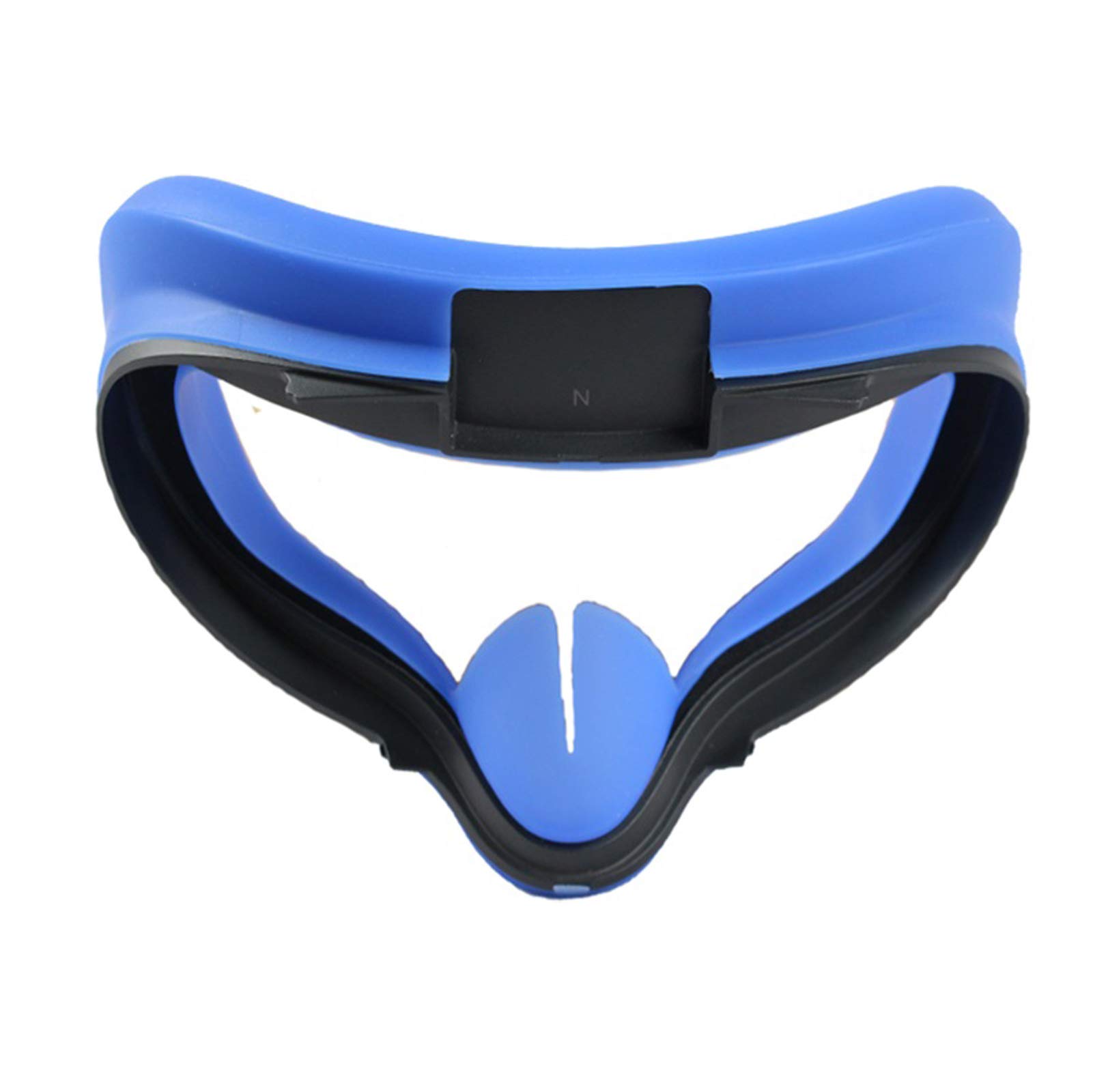 2 PCS VR Face Silicone Cover for Oculus Quest 2 VR Headset, Soft Anti-Sweat VR Eye Cover Face Padding, Washable Anti-Leakage Light Blocking Eye Cover (Black+Blue)