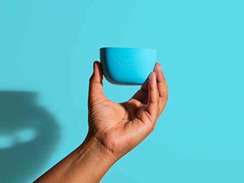 Avanchy Baby Bowls Silicone MINI Prep Bowl Set for Babies Kids Toddler for Feeding Food 4 oz, Blue
