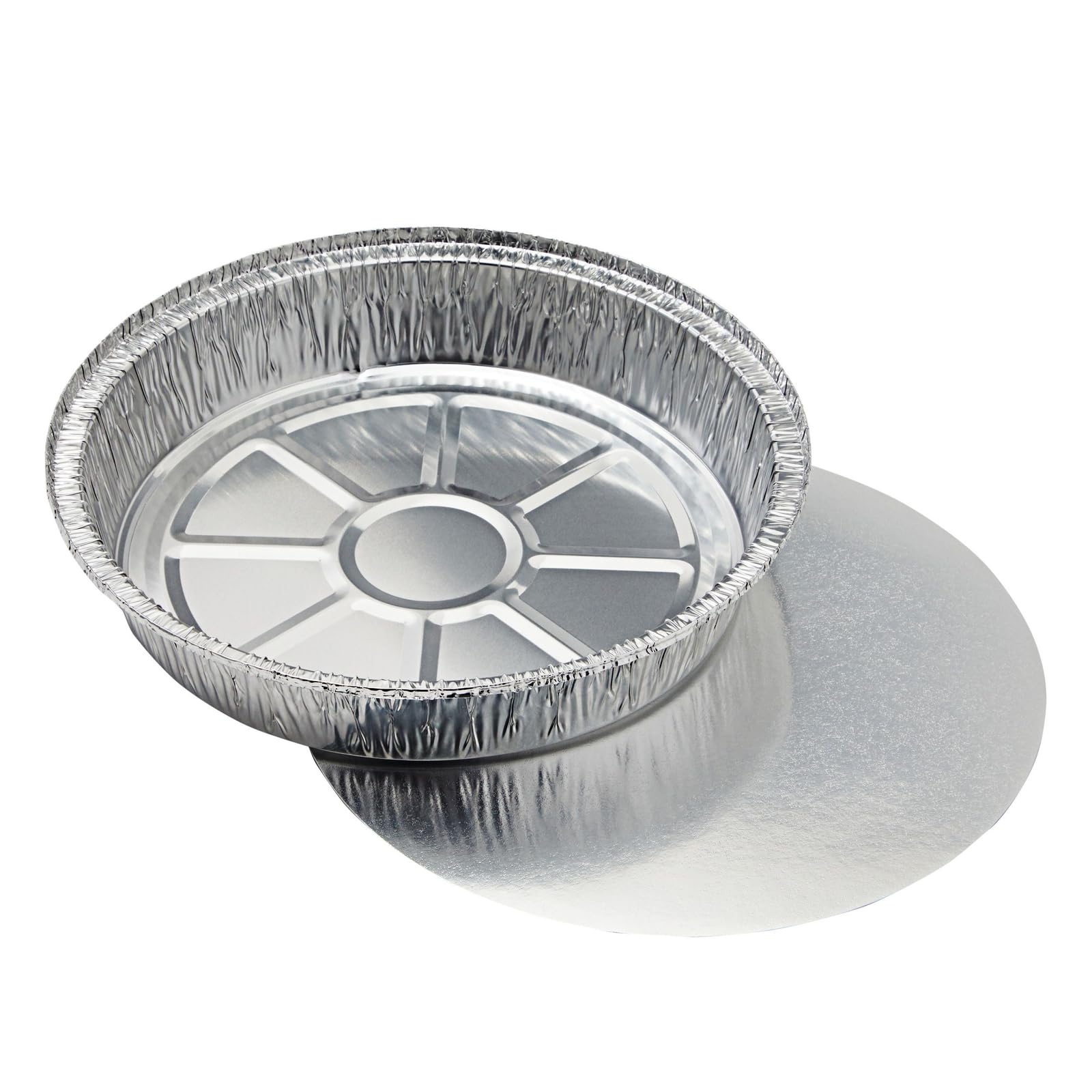 25 Pack 9 Inch Round Aluminum Pans with Lids, Disposable Foil Pie Tins for Baking, Roasting, Broiling, Cooking