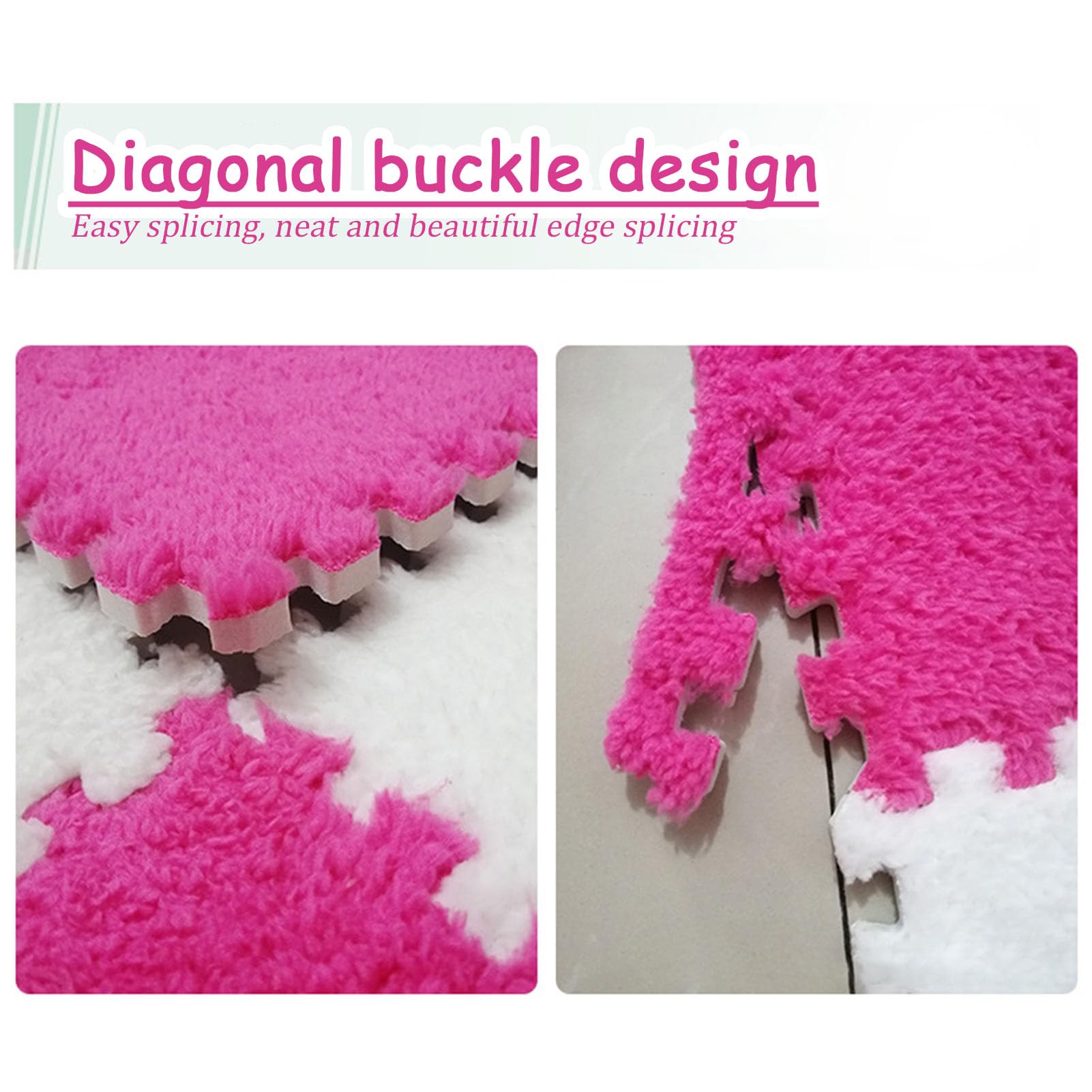18 Pcs Soft Interlocking Puzzle Foam Mats, Fluffy Carpet Tiles,Plush Area Rug,Keep Warm,Non-Slip,Playmat,Floor Mats,12X12 Inch(Size:12X12X0.23 Inch,Color:Brick Red+Navy Blue+White)
