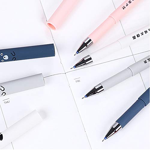 JSPOYOU 4 x Cute Kawaii Cartoon Cat Gel Ink Pen Ballpoint 0.35mm Blue Ink Student 2ML