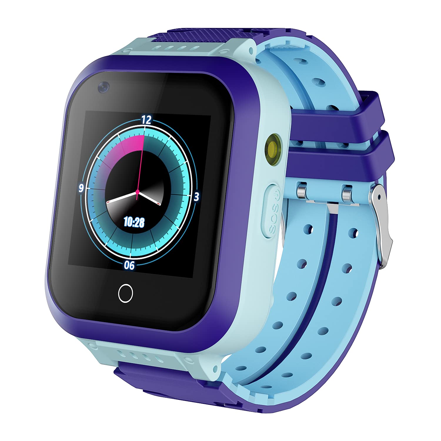cjc 4G Watch Phone for Children, Kids Anti-Lost Smart Watch IP67 Waterproof Supports Video Chat, Messages, Kids School Mode, SOS Function, GPS Location, Camera and Pedometer for Boys and Girls (Blue)