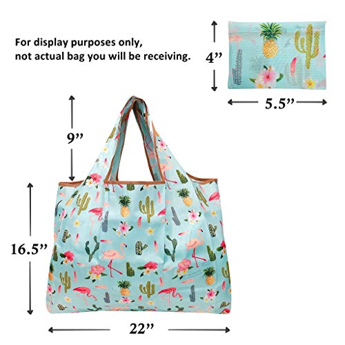 allydrew Large Foldable Tote Nylon Reusable Grocery Bag, Sushi