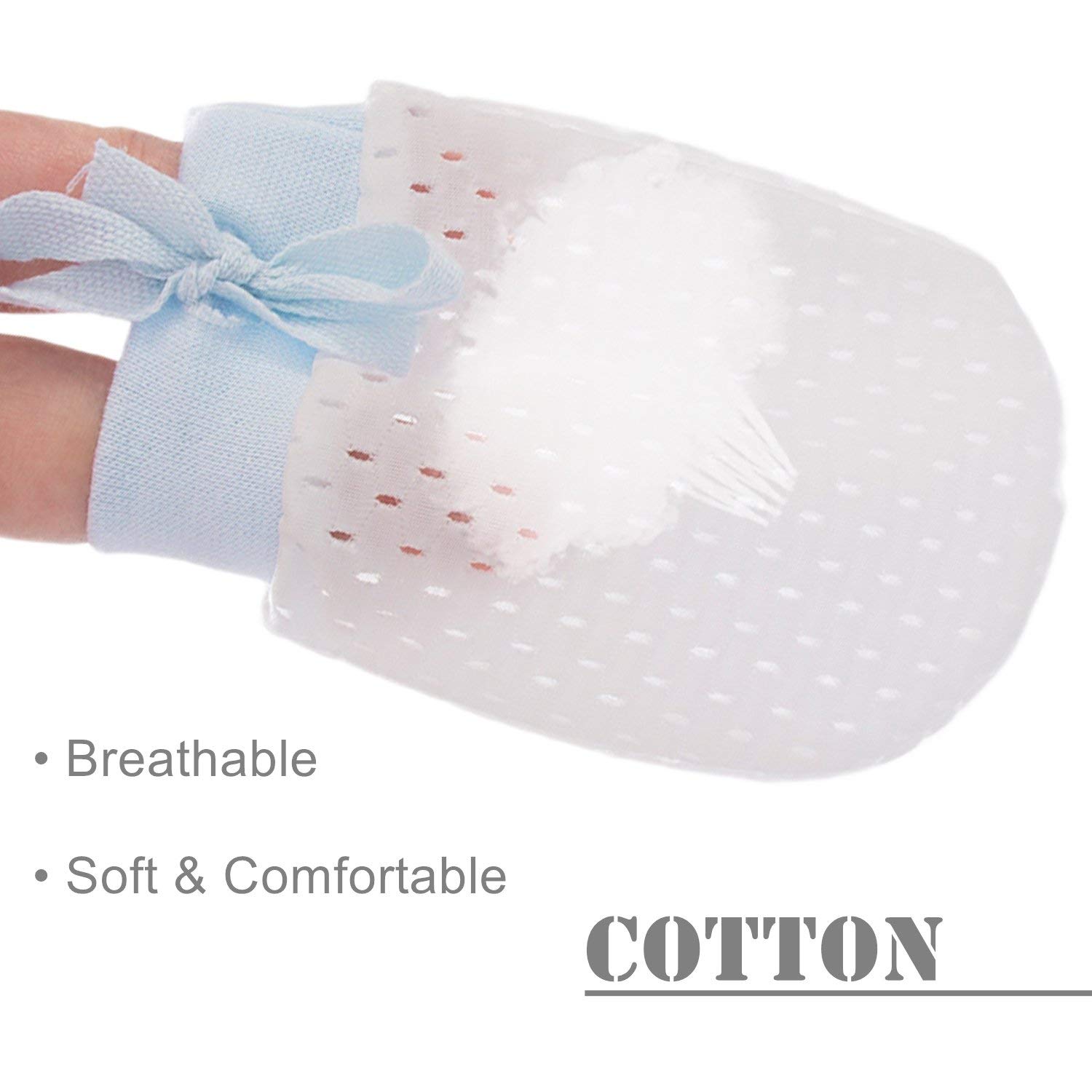 Aijian Chryvva Pack of 6 Baby Mesh Gloves Cotton No Scratch Mittens for Unisex (3Colors/0-12Months)