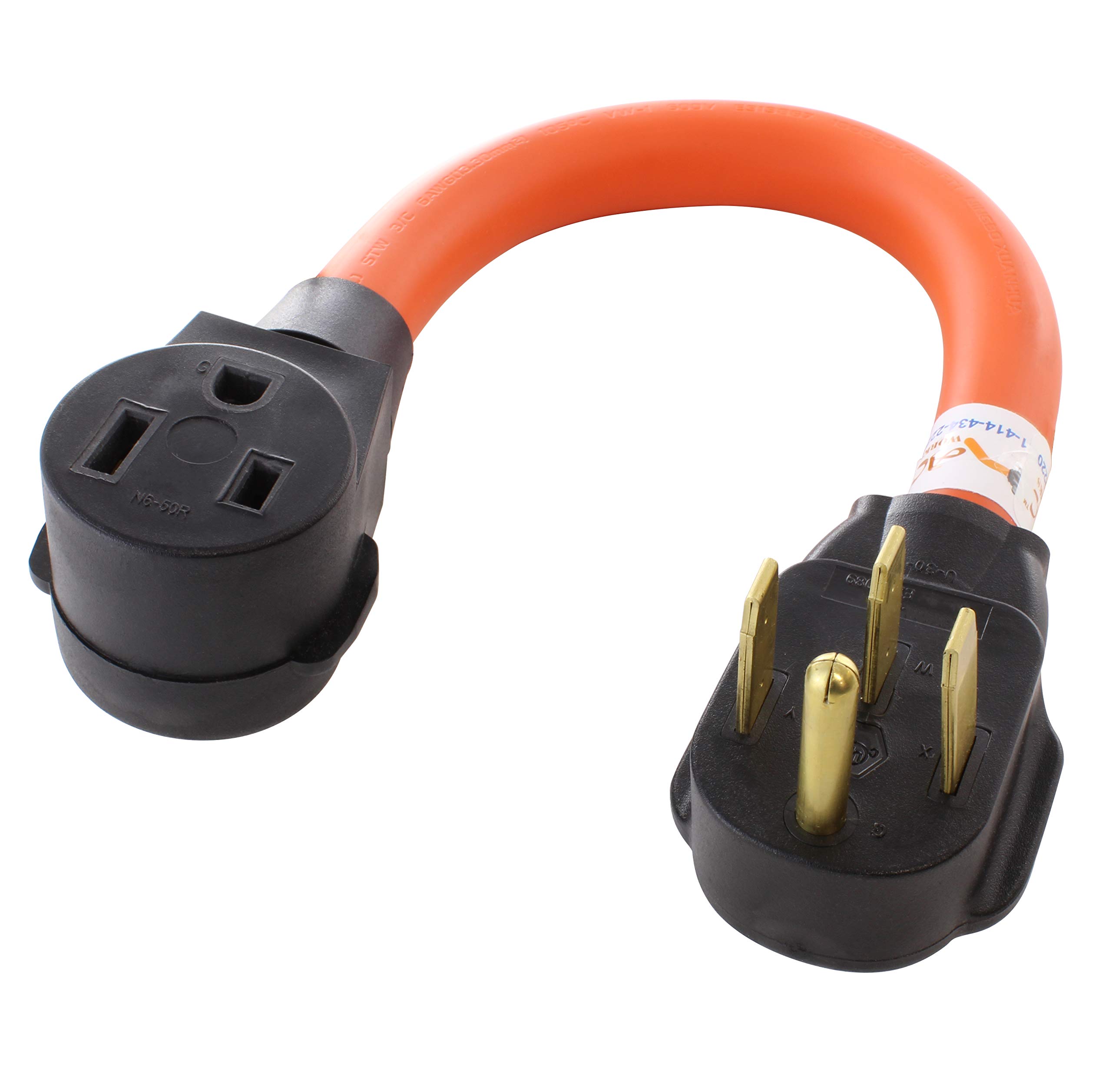 AC WORKS 6-50 Welder Adapter (14-50 50A 4-Prong Straight Blade to 6-50)