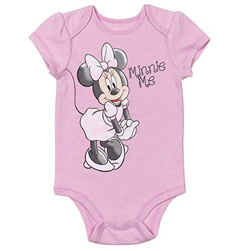 Disney Minnie Mouse Newborn Baby Girls Layette Set: Bodysuit Pant Hat Bib Grey/Pink 0-3 Months